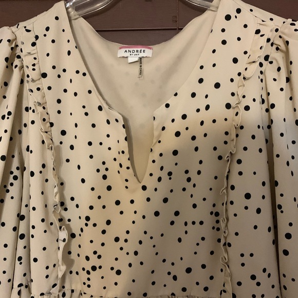 ANDREE BY UNIT | Dresses | Andree By Unit Fully Lined Black Dot Dress ...